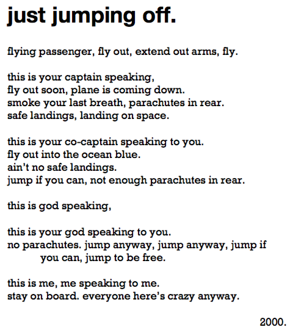 just jumping off. – UP!::urban po'E.Tree(s)